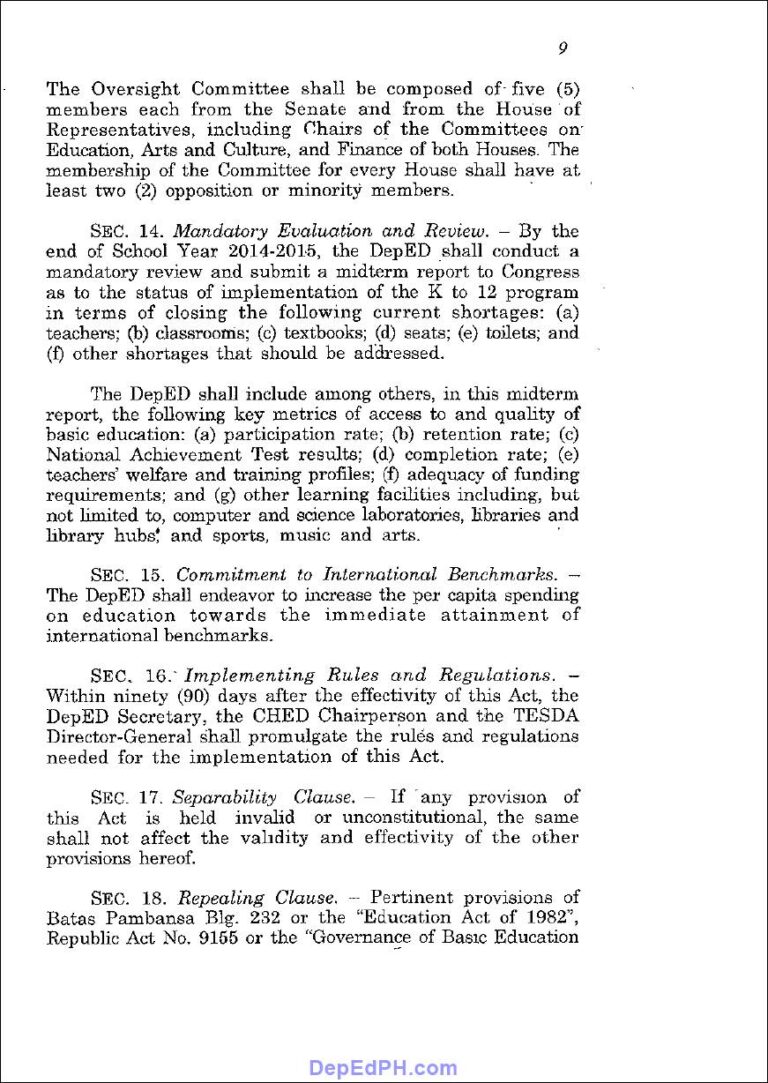 Republic Act 10533: Enhanced Basic Education Act of 2013 | DepEd PH