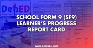 School Form 9 (SF9) Learner’s Progress Report Card (Formerly Form 138 ...