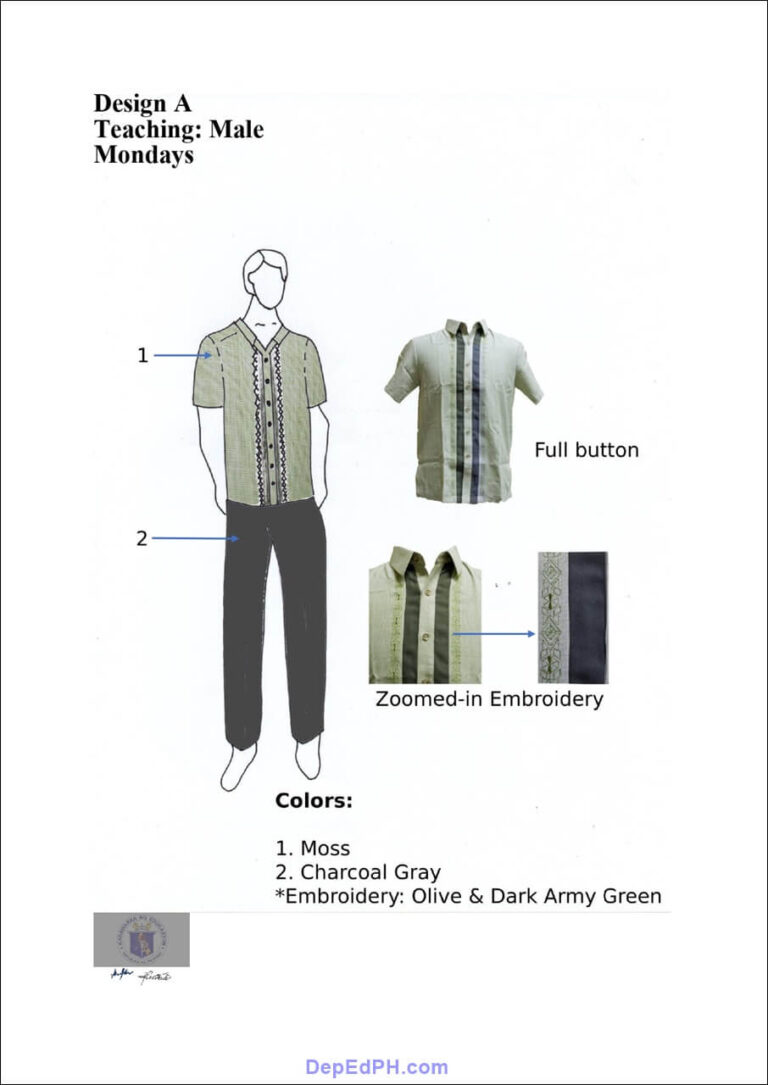 DepEd Uniforms for Male and Female Teaching and Non-Teaching Personnel ...
