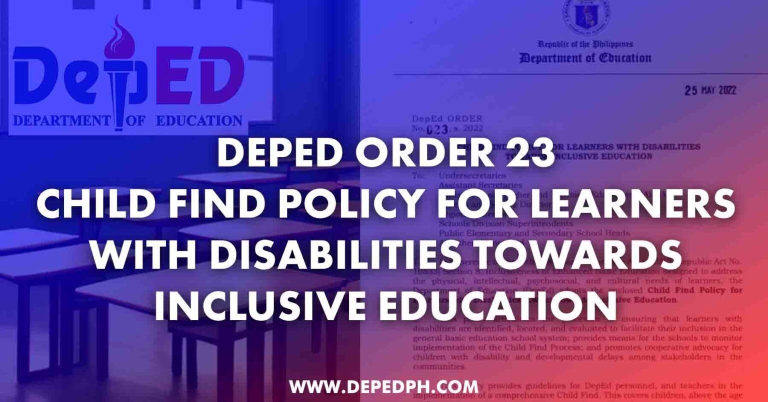 DepEd Order 23: Child Find Policy for Learners with Disabilities ...